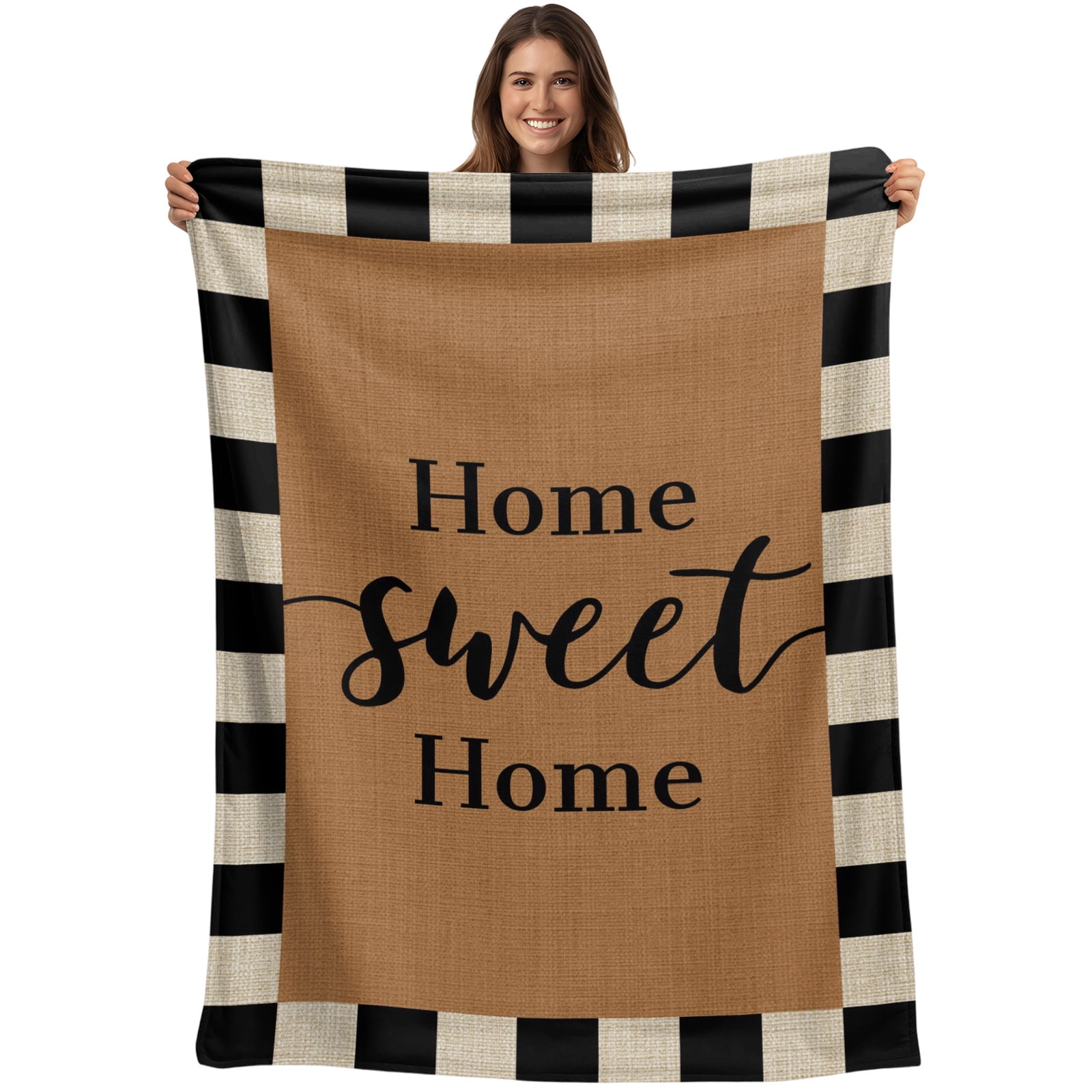 Brown Sweet Home Blanket Soft Cozy Warm Throw Blanket for Couch, Plush ...