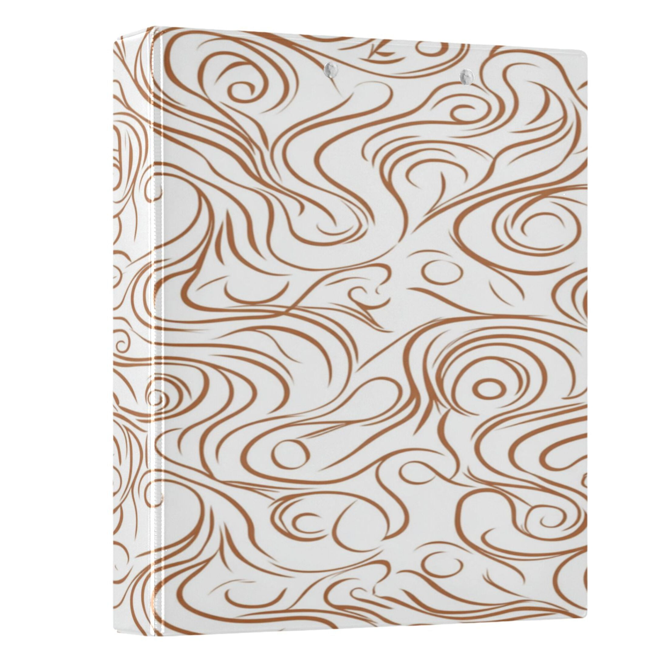 Brown Swirling Lines 3 Ring Hardcover Binders 1.5in Round Rings for ...