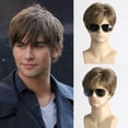 Brown Synthetic Short Hair Hair Wigs for Men - Natural Look ...