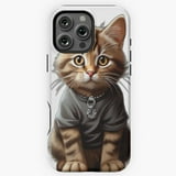 Brown Tabby Cat Cute Pet Portrait Art Phone Case Compatible iPhone 17 ...