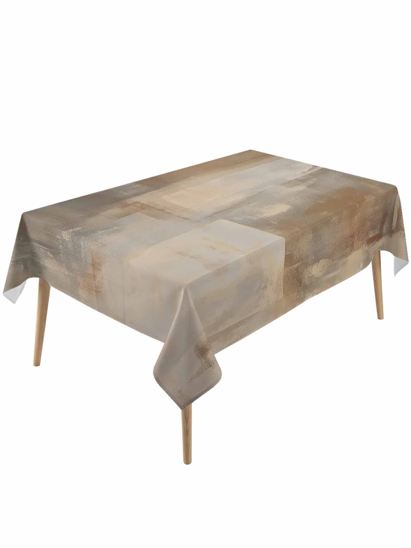 Brown Table Cloth, Oil Painting Abstract Art Contemporary Waterproof ...