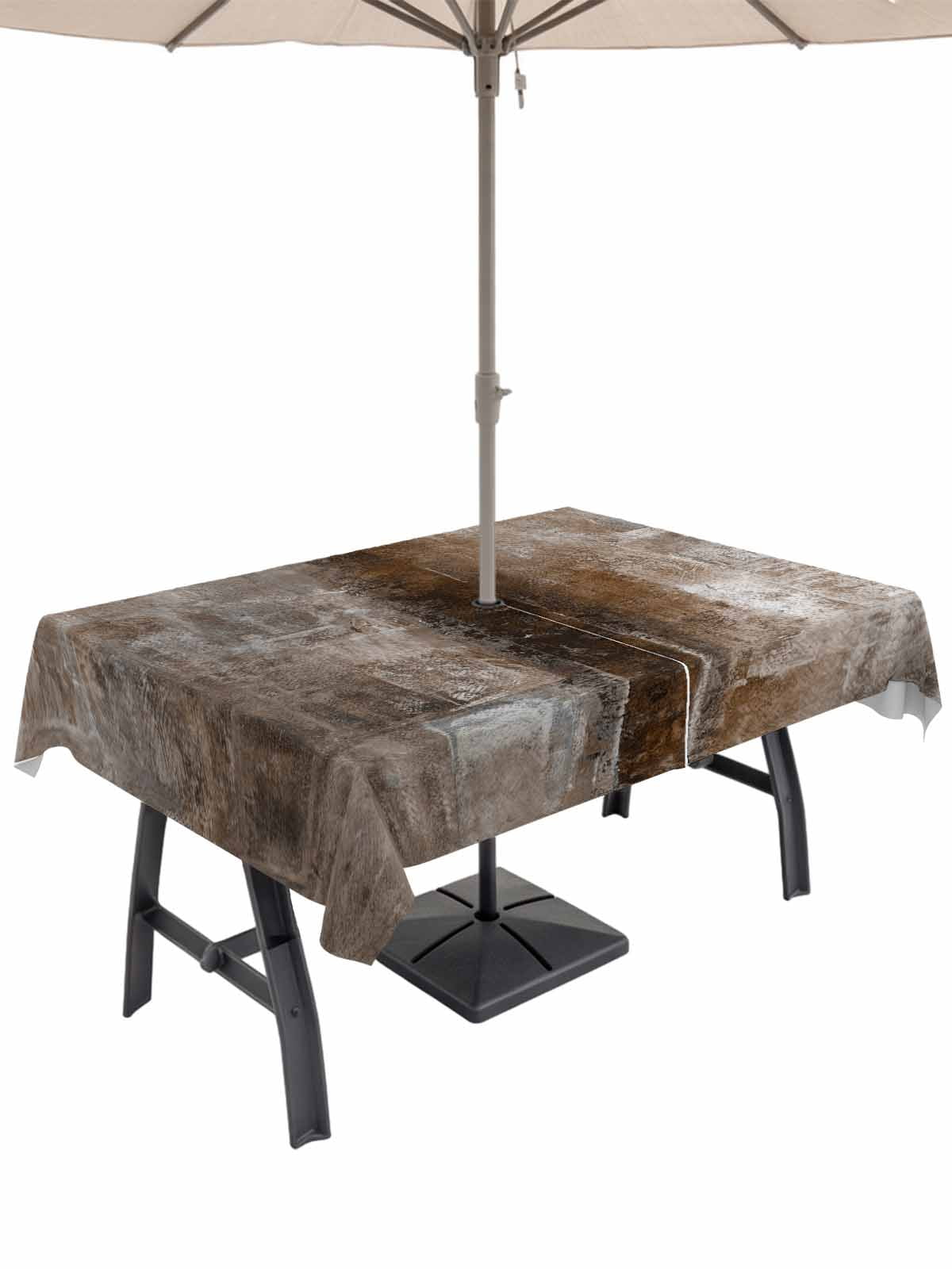 Brown Table Cloth Rectangle Outdoor Tablecloth, Retro Oil Painting ...