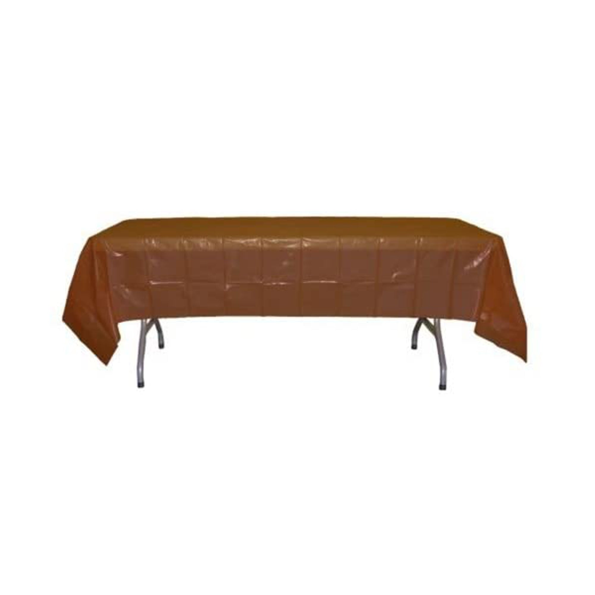 Brown Table Cover - Plastic Disposable - 54in. x 108in. Rectangle - 1 ...