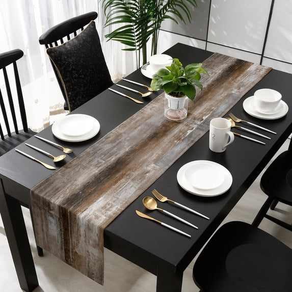 Brown Table Runner 120 Inches Long,Retro Oil Painting Modern Abstract ...