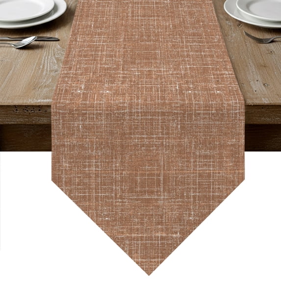 Brown Table Runner Linen Burlap Table Runner 120 Inches Long Farmhouse ...