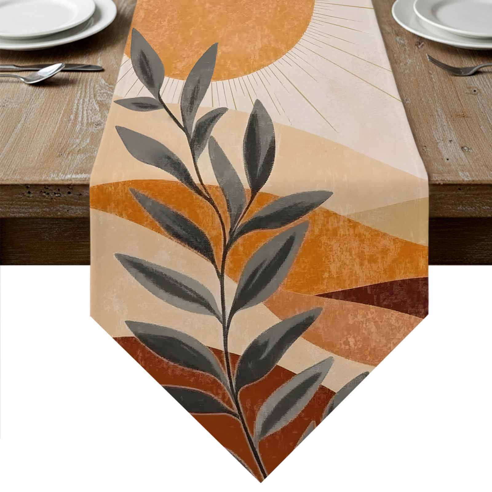 Brown Table Runner Linen Burlap Table Runner 120 Inches Long Modern ...