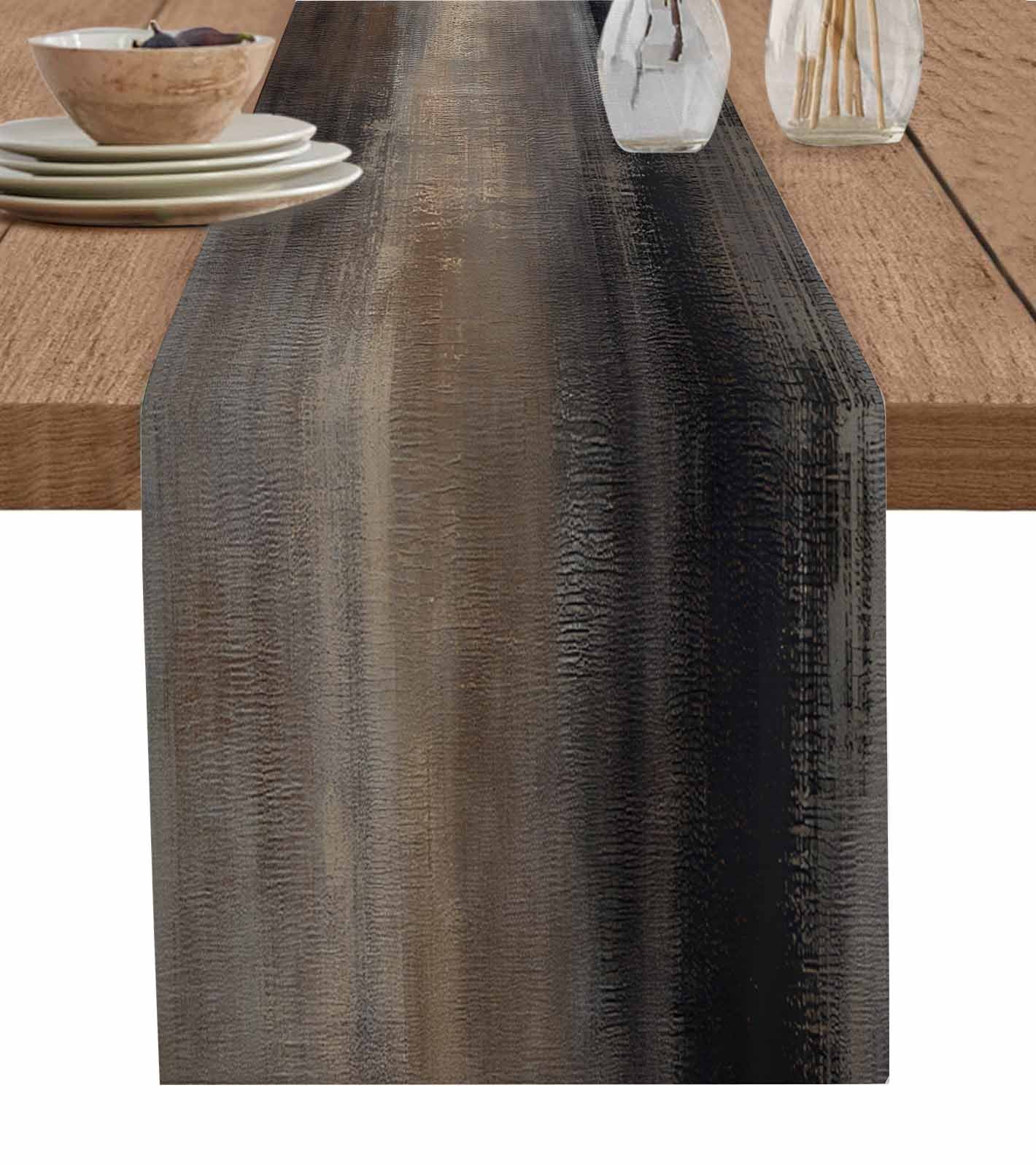 Brown Table Runner Modern Abstract Art Ombre Oil Painting Tablerunners ...