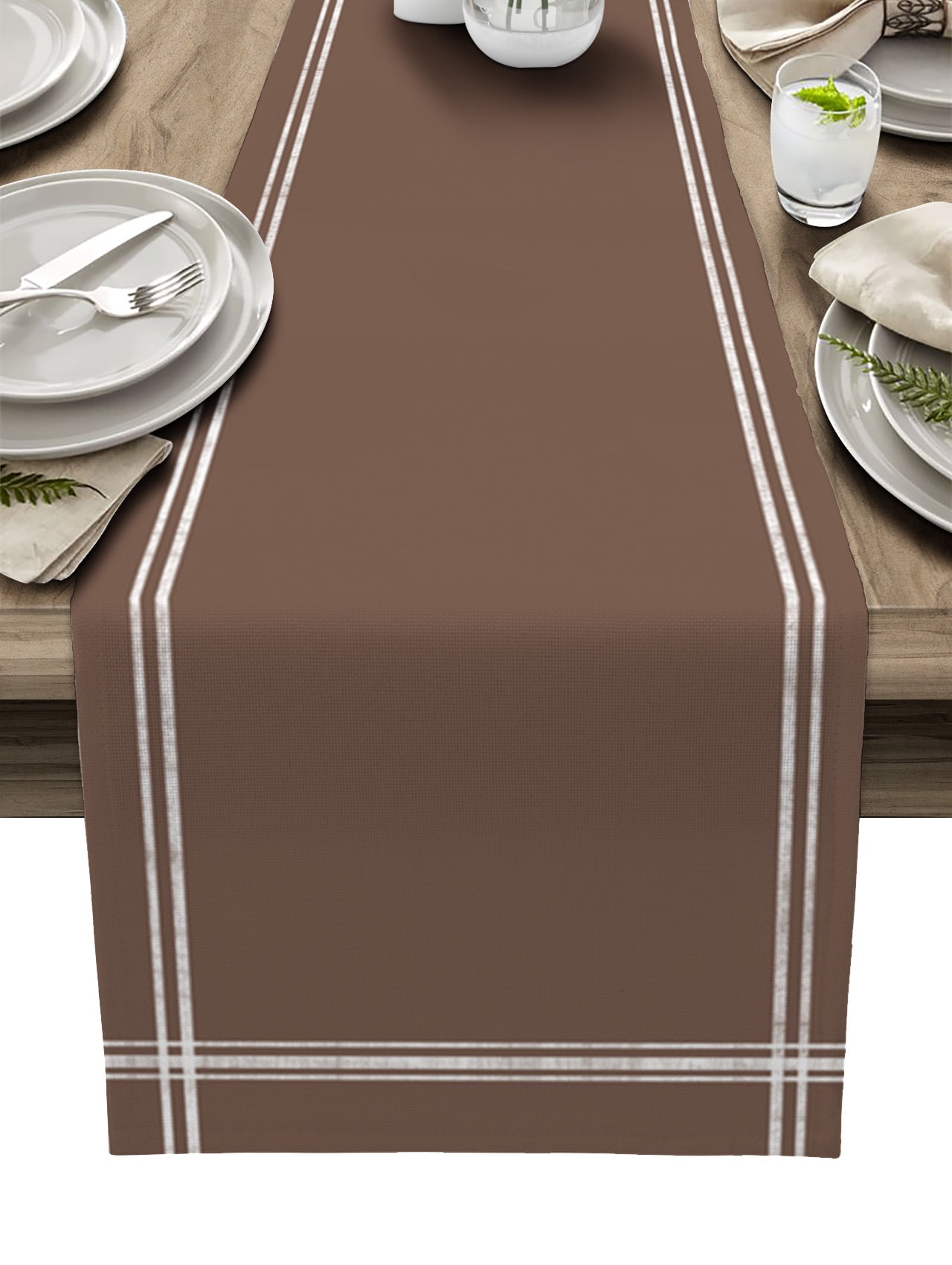 Brown Table Runner Pure Brown Solid Color Simple Minimalism Art ...