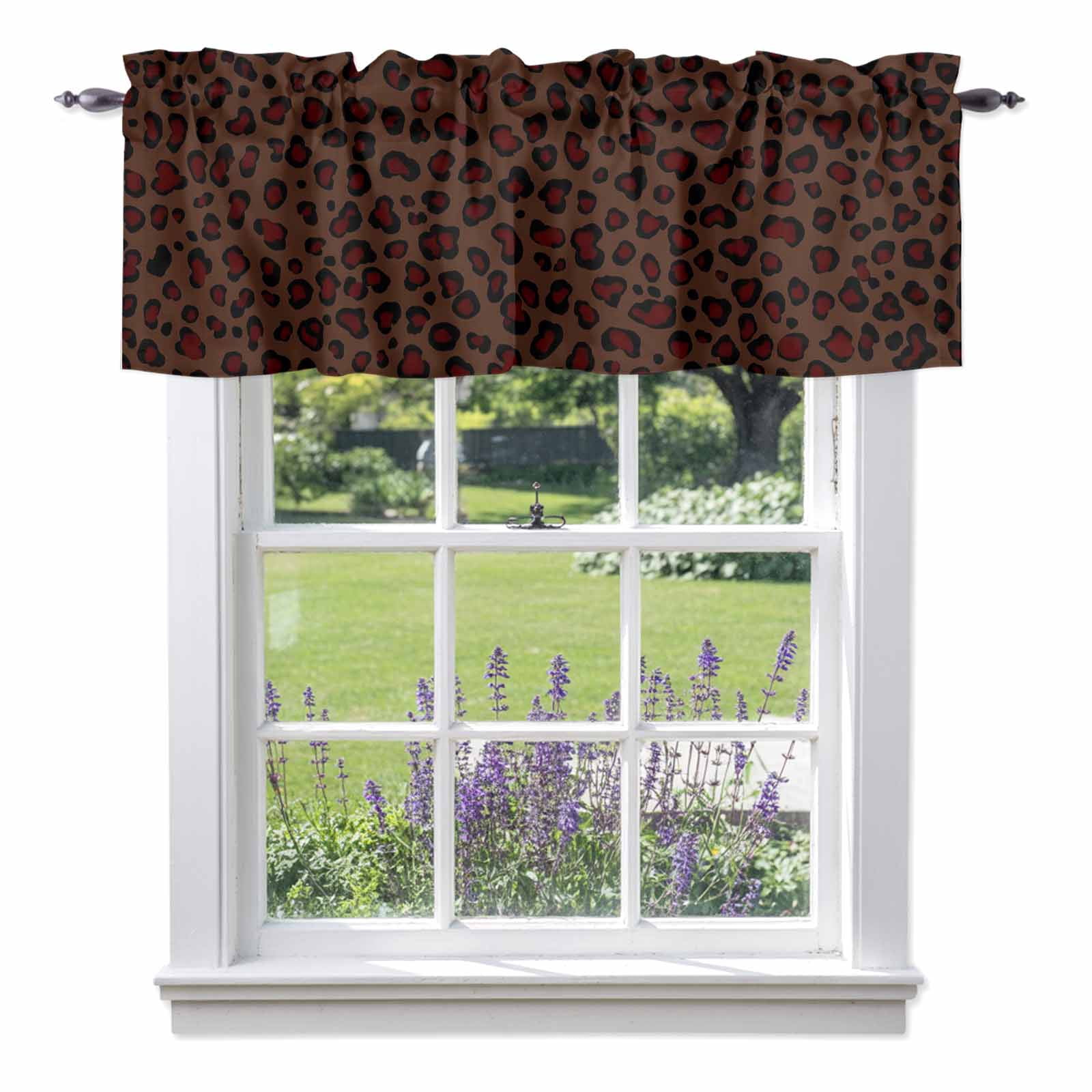 Brown Tan Leopard Valances for Windows Rustic Boho Vintage Aesthetic ...