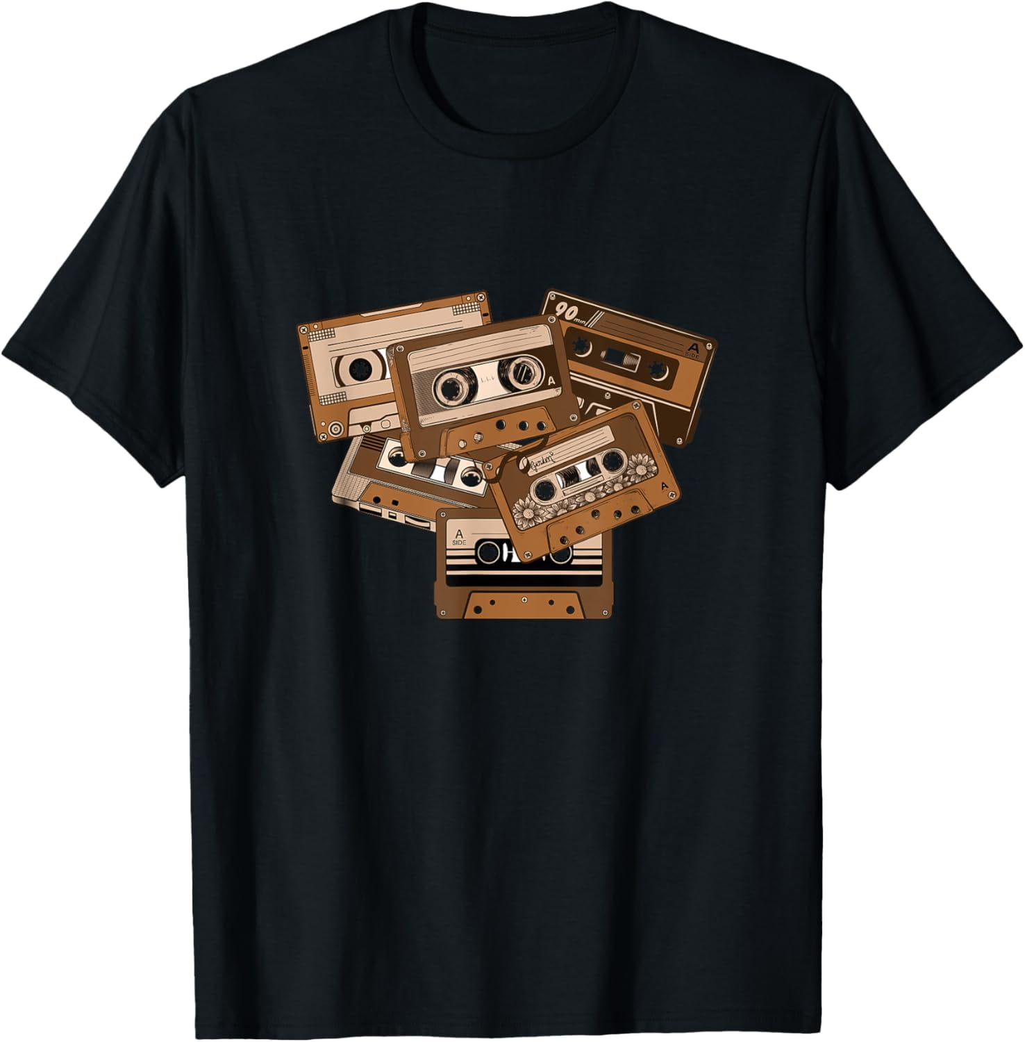 Brown Tape Cassettes Classic Old School Brown Color Graphic T-Shirt ...