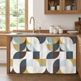 Brown Teal Beige Geometric Sink Skirt Curtain 32''x55'',Middle Century ...