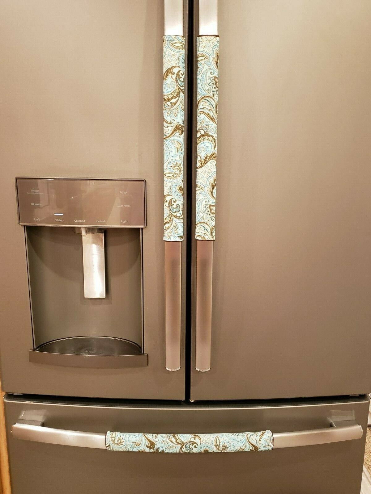 Brown & Teal Paisley Refrigerator Oven Dishwasher Handle Covers by ...