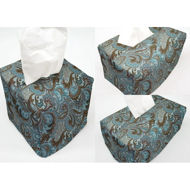 Brown & Teal Paisley Tissue Box Cover by Penny's Needful Things (Tall ...