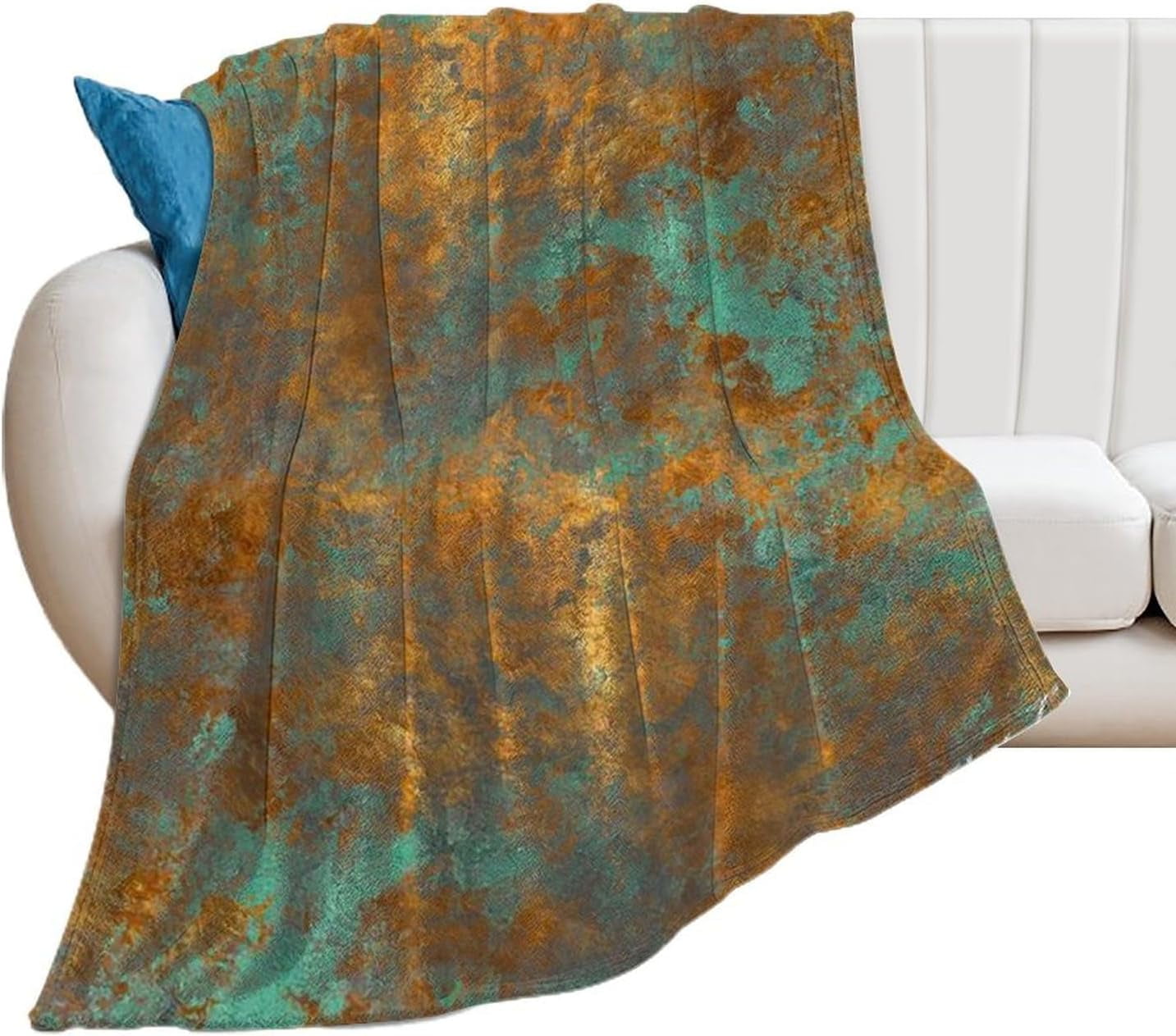 Brown Teal Rust Colorful Metal Pattern 2 Throw Blanket Soft Cozy ...