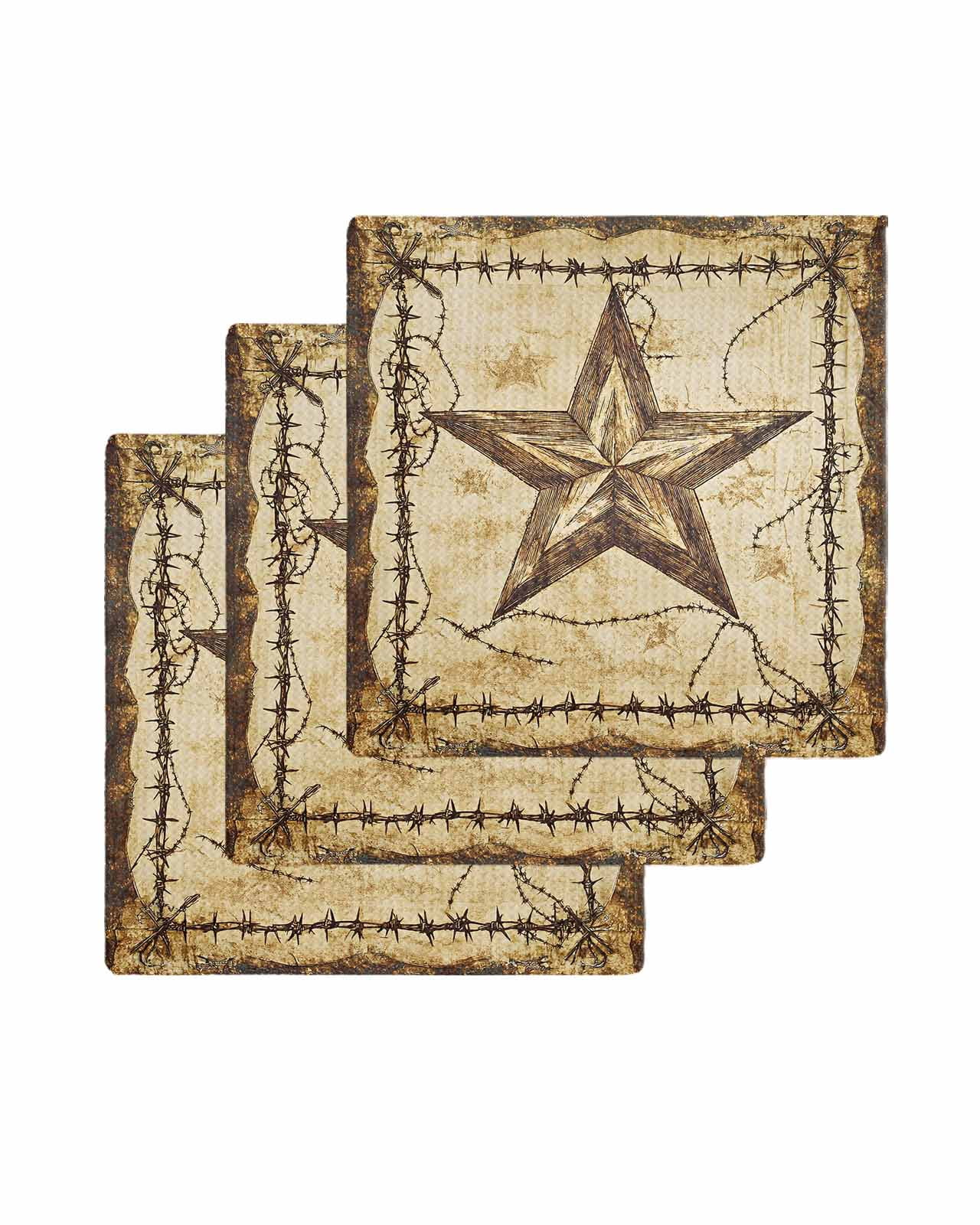 Brown Texas Star Country Kitchen Dish Towels for Drying Dishes Set of 3 ...