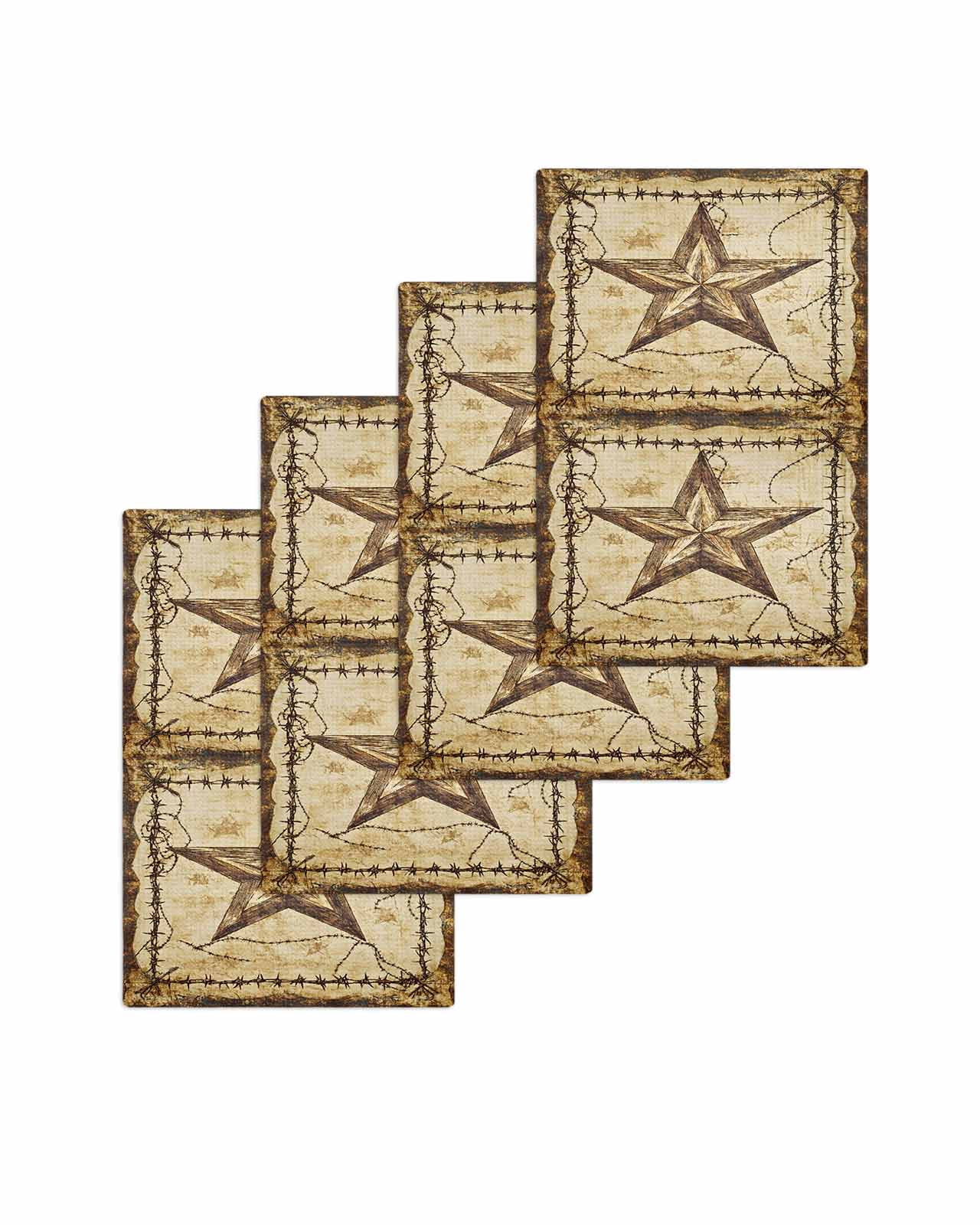 Brown Texas Star Country Kitchen Dish Towels for Drying Dishes Set of 4 ...