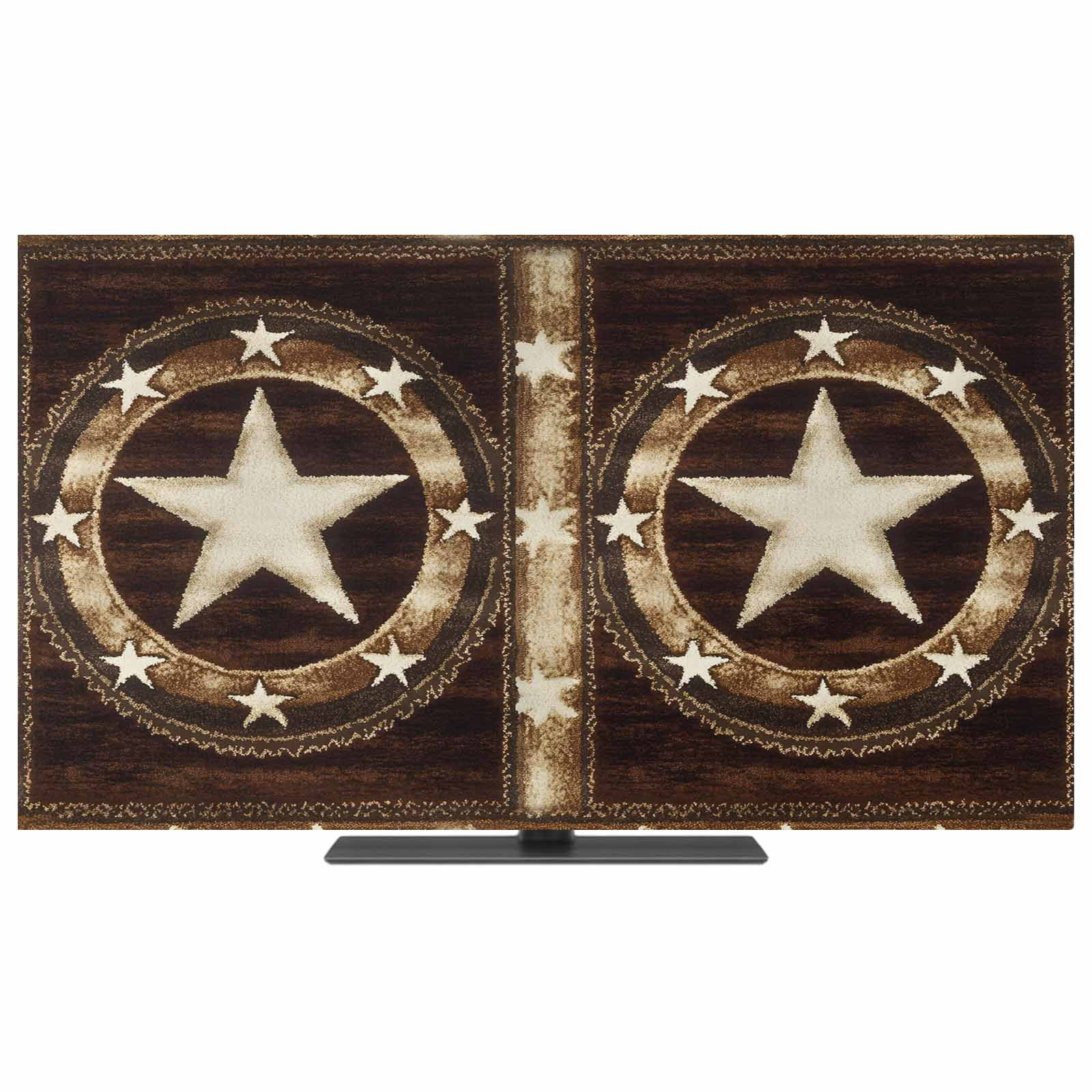 Brown Texas Star Western TV Dust Cover,Stretchable TV Screen Desktop ...