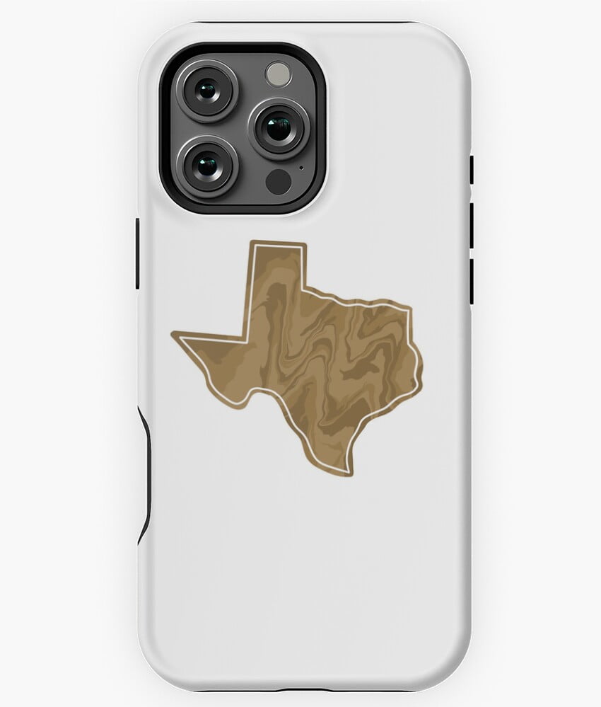 Brown Texas State Outline Map Art Phone Case for iPhone 16 15 14 13 12 ...