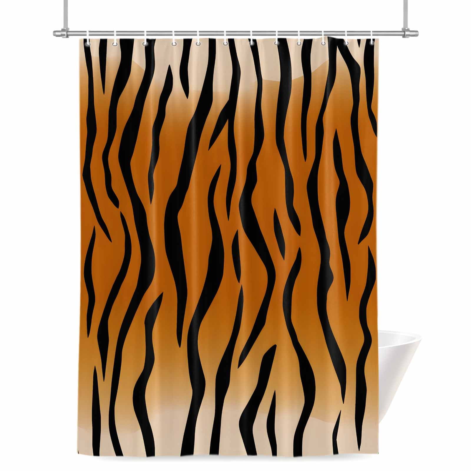Brown Tiger Skin Shower Curtains for Bathroom, Abstract Farm Brown ...