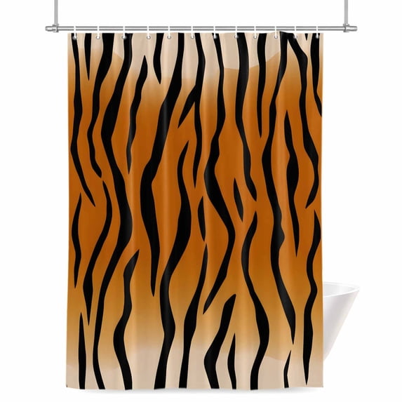 Brown Tiger Skin Shower Curtains for Bathroom, Abstract Farm Brown ...