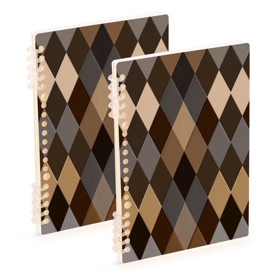 Brown Tone Argyle Pattern Plaids Notebook Detachable Coil Notebook ...