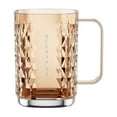 Brown Toothbrush Cup With Handle, Diamond Pattern Design, Transparent ...