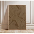 Brown Topographic Abstract Contour Line Neutral Modern Wall Art ...