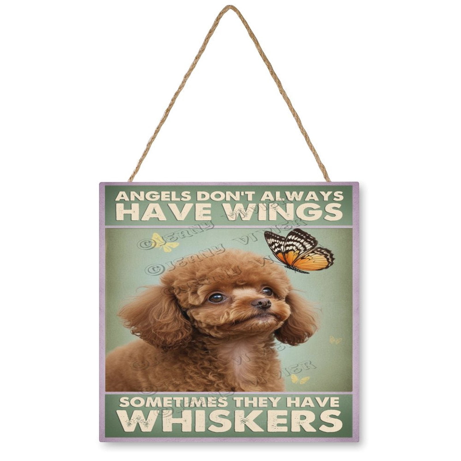 Brown Toy Poodle Dog Pet Decor Signs, Decorative Wood Hanging Wood ...