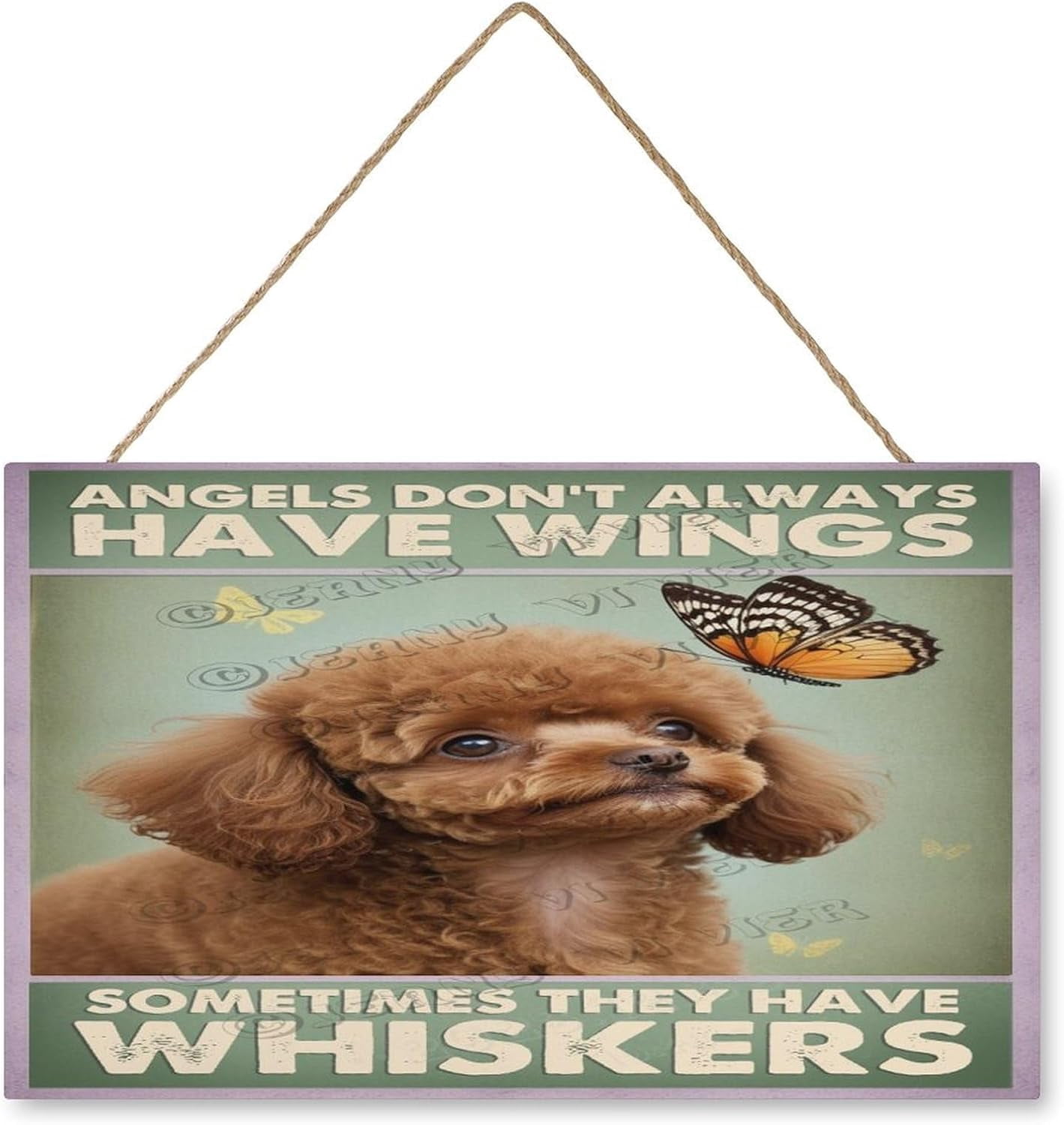 Brown Toy Poodle Dog Pet Decor Signs, Decorative Wood Hanging Wood ...