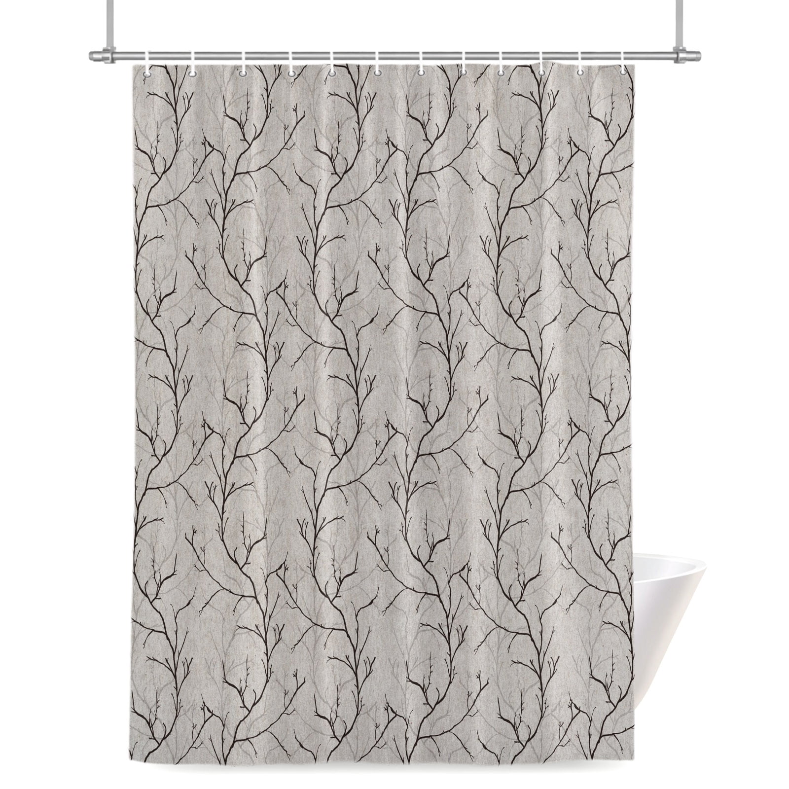 Brown Tree Branch Shower Curtains for Bathroom, Retro Classic Art Brown ...