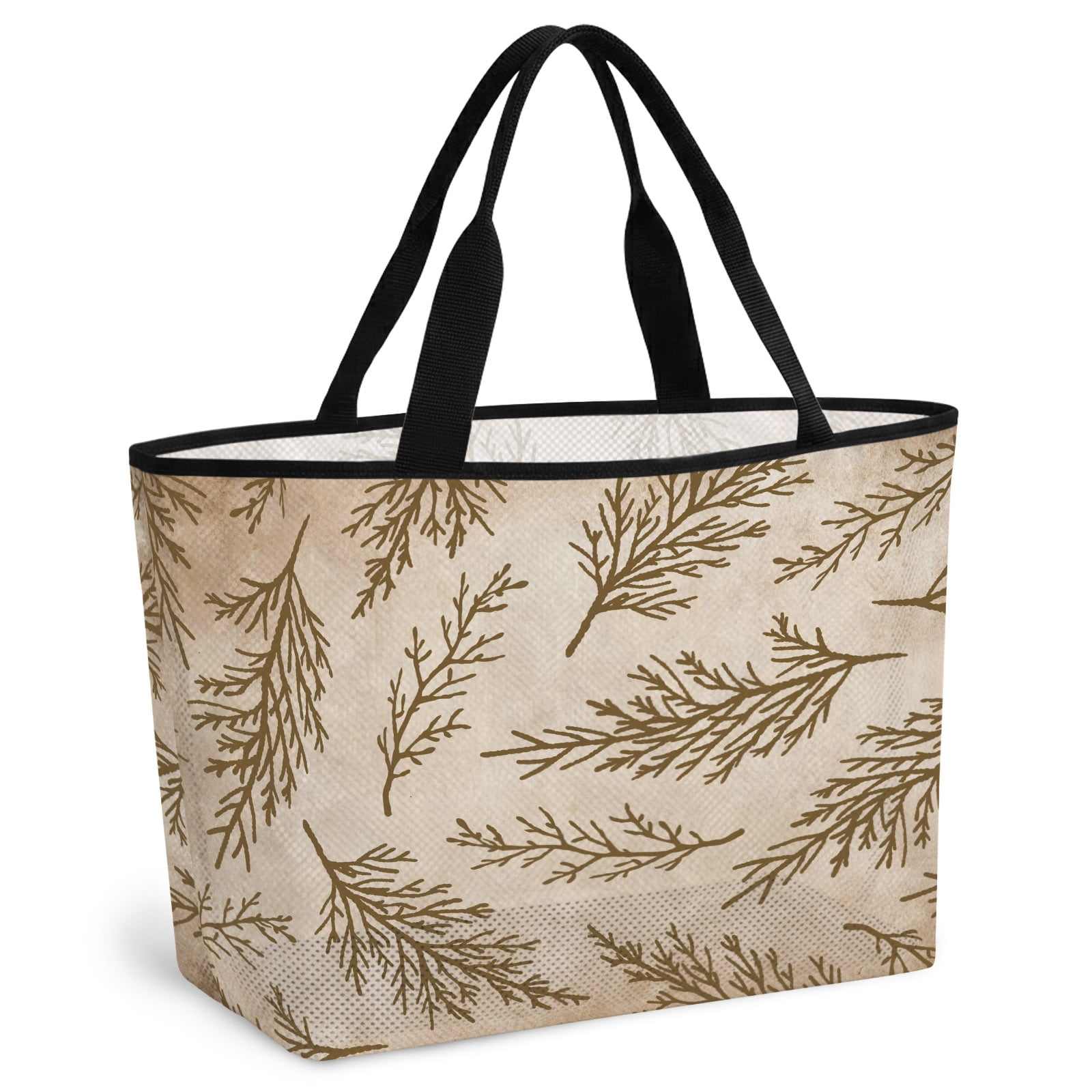 Brown Tree Branches Beach Bag for Women, Large Breathable Mesh Beach ...