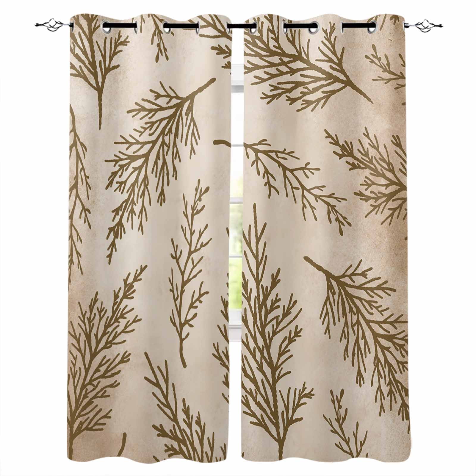 Brown Tree Branches Blackout Curtains 54 Inches Long, Vintage Nature ...