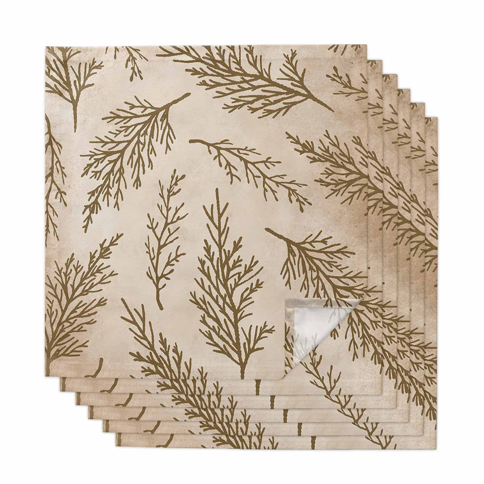 Brown Tree Branches Cloth Napkins, Vintage Nature Brown Ombre Washable ...