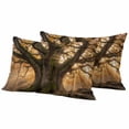 Brown Trees Outdoor Waterproof Pillow Covers, Vintage Rustic Forest ...