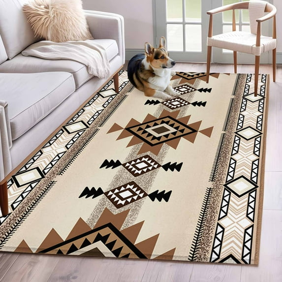 Brown Triangle Combination Area Rugs 3x5 ft Bohemian Luxury Decoration ...