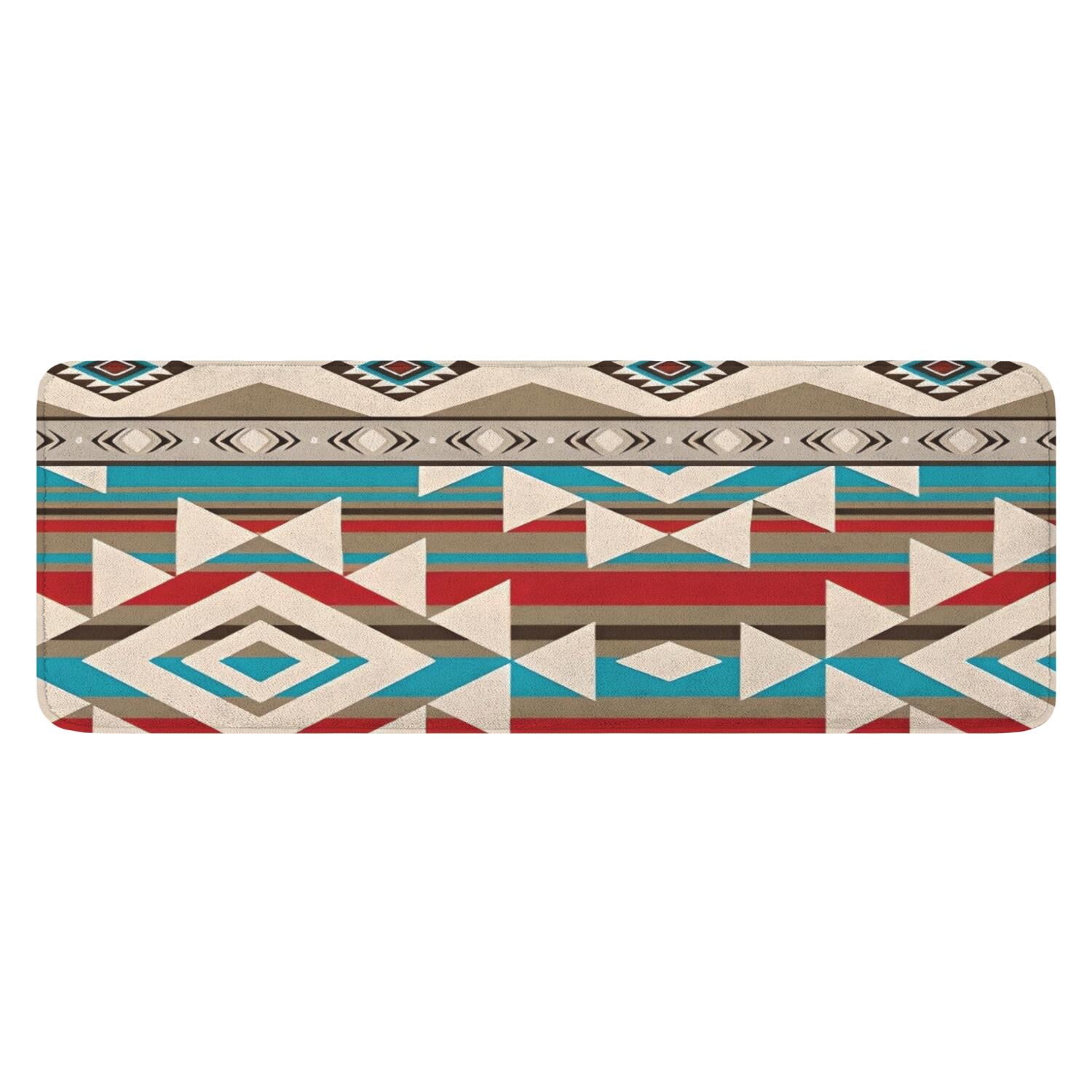 Brown Triangular Geometric Pattern Kitchen Rug Mat,Kitchen Runner Rugs ...