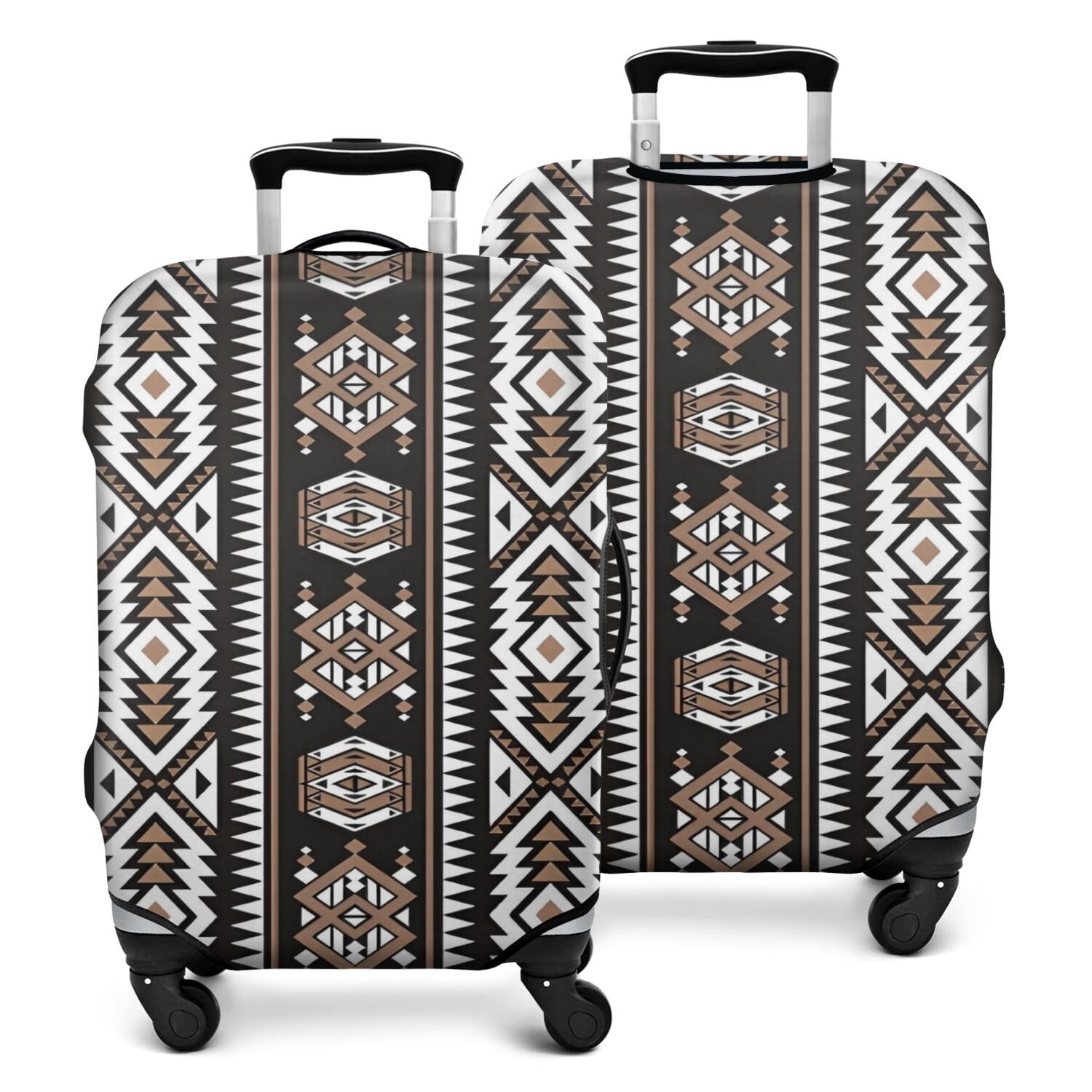 Brown Triangular Geometric Pattern Luggage Cover Fashion Suitcase Cover ...