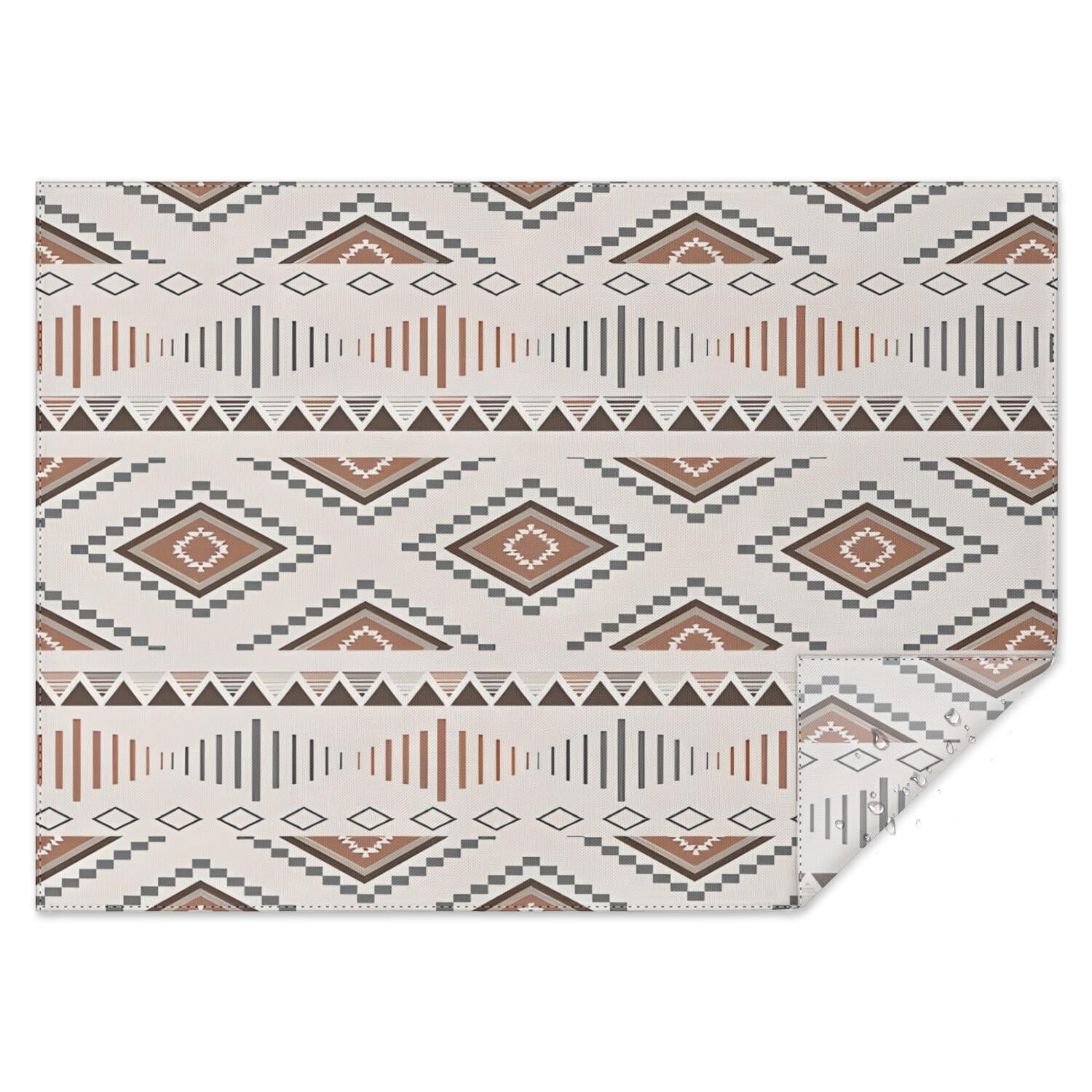 Brown Triangular Geometric Pattern Rectangle Tablecloth 60"x84 ...