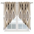 Brown Tribal Geometric Swag Curtain Valance for Window 2 Panels Vintage ...