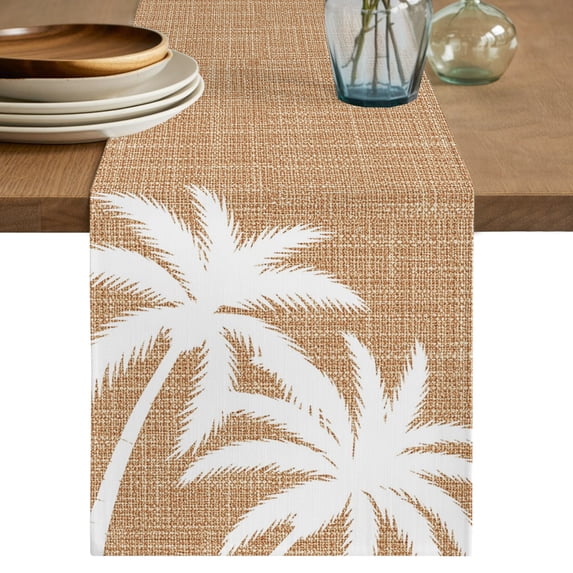 Brown Tropical Tree Table Runner 72 Inches Long,Dining Table Runners ...