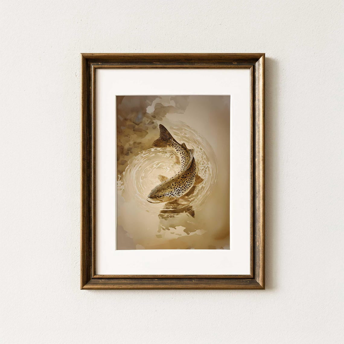 Brown Trout Art Print, Fishing Wall Art, Trout, Fisherman, Wildlife Art ...