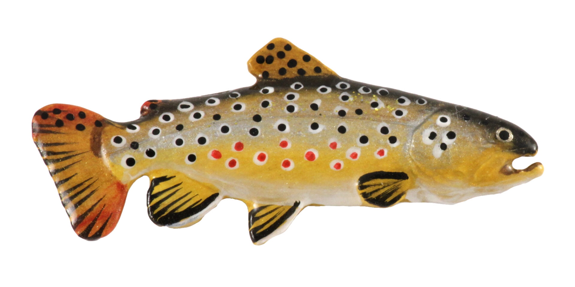 Brown Trout, Fish Pin, Hand Painted, FP011, 2" Lapel Pin, Hat, Brooch ...