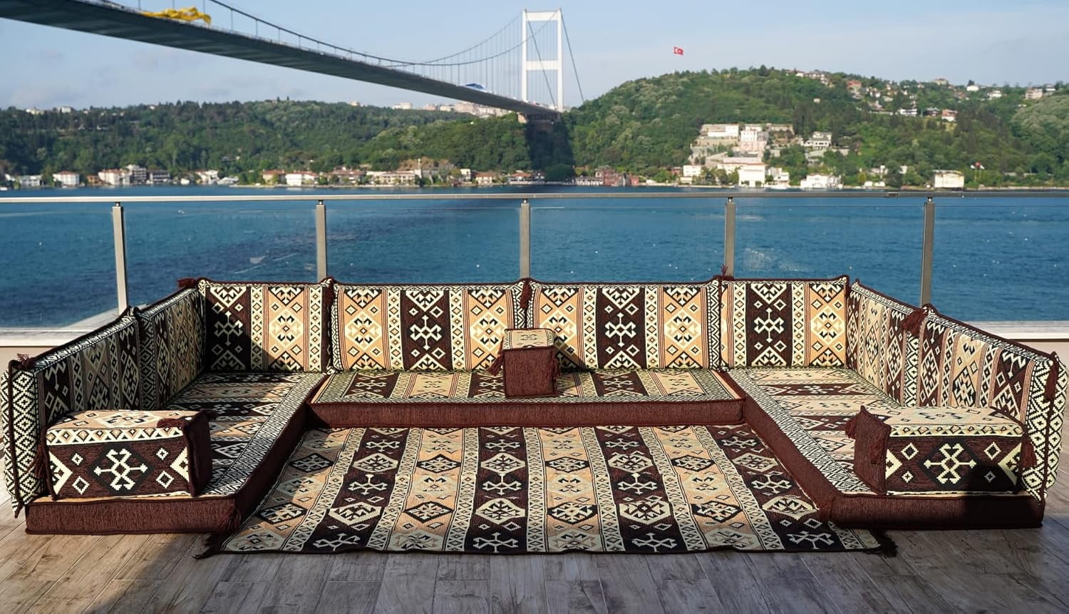 Brown Turkish Sofa Set, Floor Seating for Adults, Arabic Majlis, Floor ...
