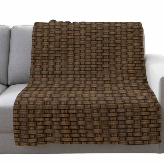 Brown Turquoise Fleece Throw Blanket Lightweight Vintage Minimalist ...