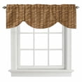 Brown Turquoise Tie Up Valance Curtains Vintage Minimalist Light Brown ...