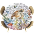 Brown Turtle Coastal Round Tablecloth 55-60 Inch Round Fitted Table ...