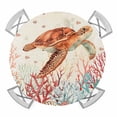 Brown Turtle Coastal Round Tablecloth for 55-60 Inch Tables,Fitted ...