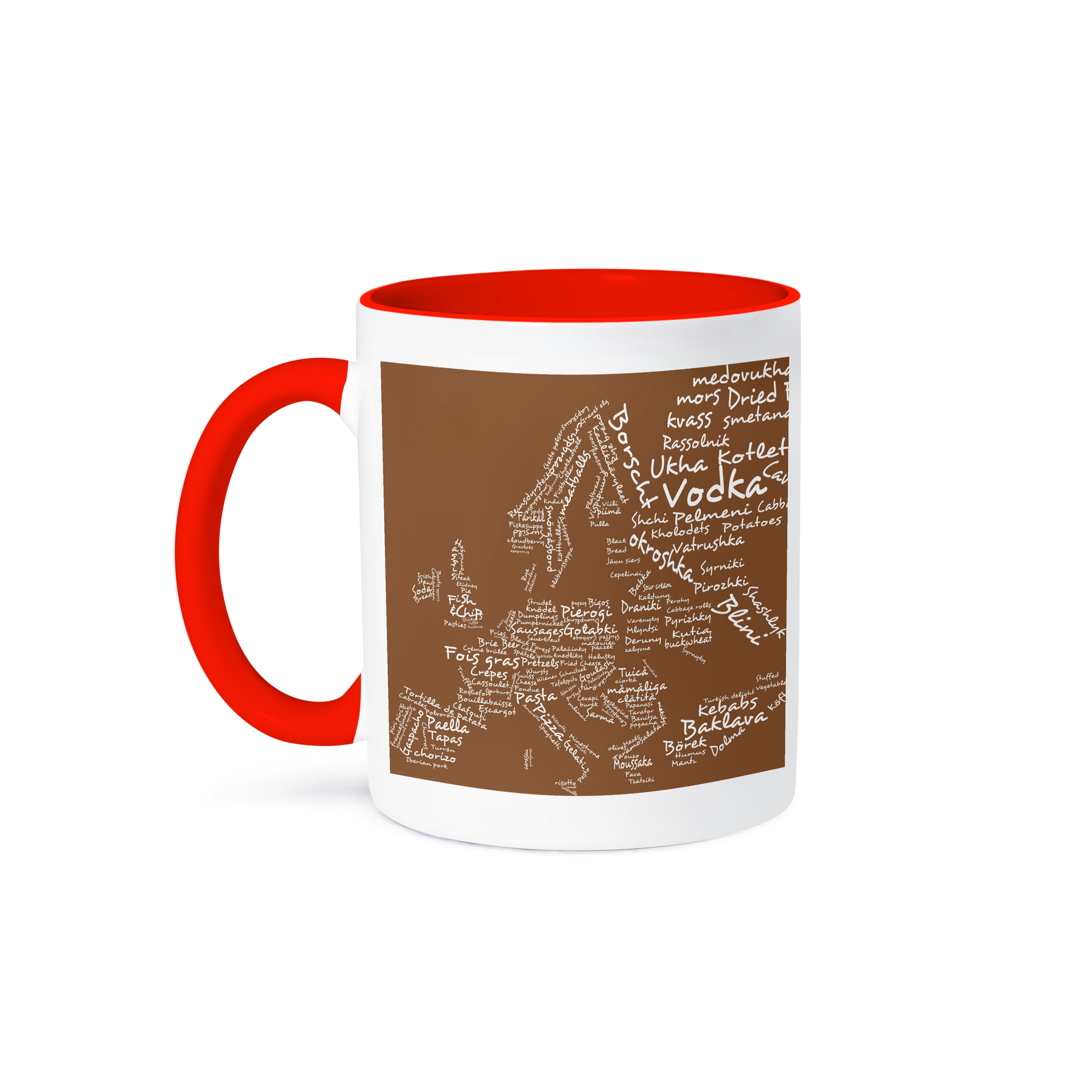 Brown Typography Food Map Of Europe With Words For Local Dishes From ...