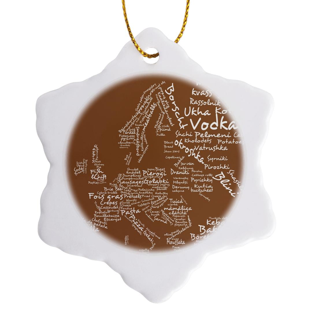 3drose, Brown Typography Food Map of Europe with Words for Local Dishes ...