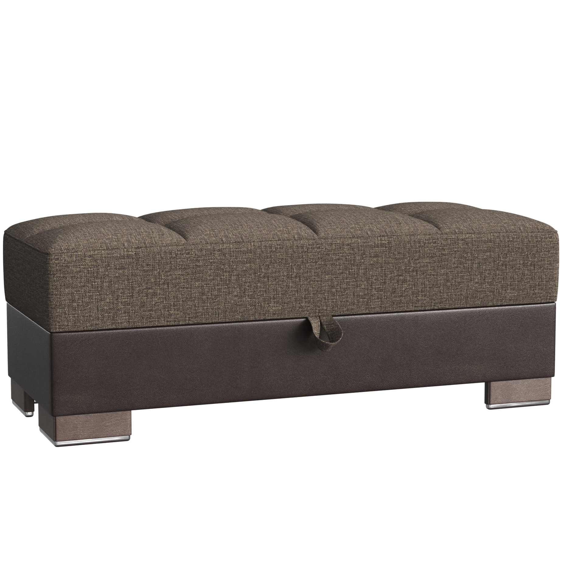 Brown Upholstered Ottoman with Click - Clack | Transformable for Any ...